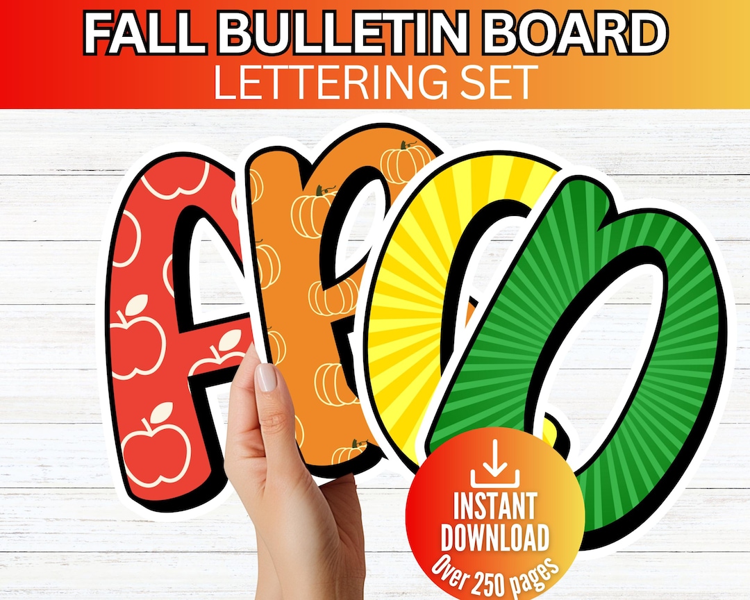 Cutesy Bulletin Board Letters, Fall Bulletin Board Lettering, Back to ...