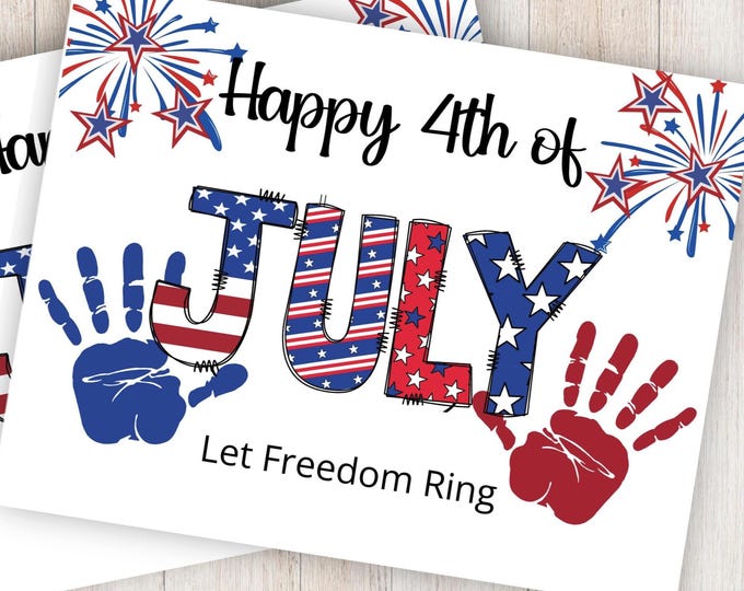 4th of July Handprint Craft Art, God Bless America USA, Handprint ...