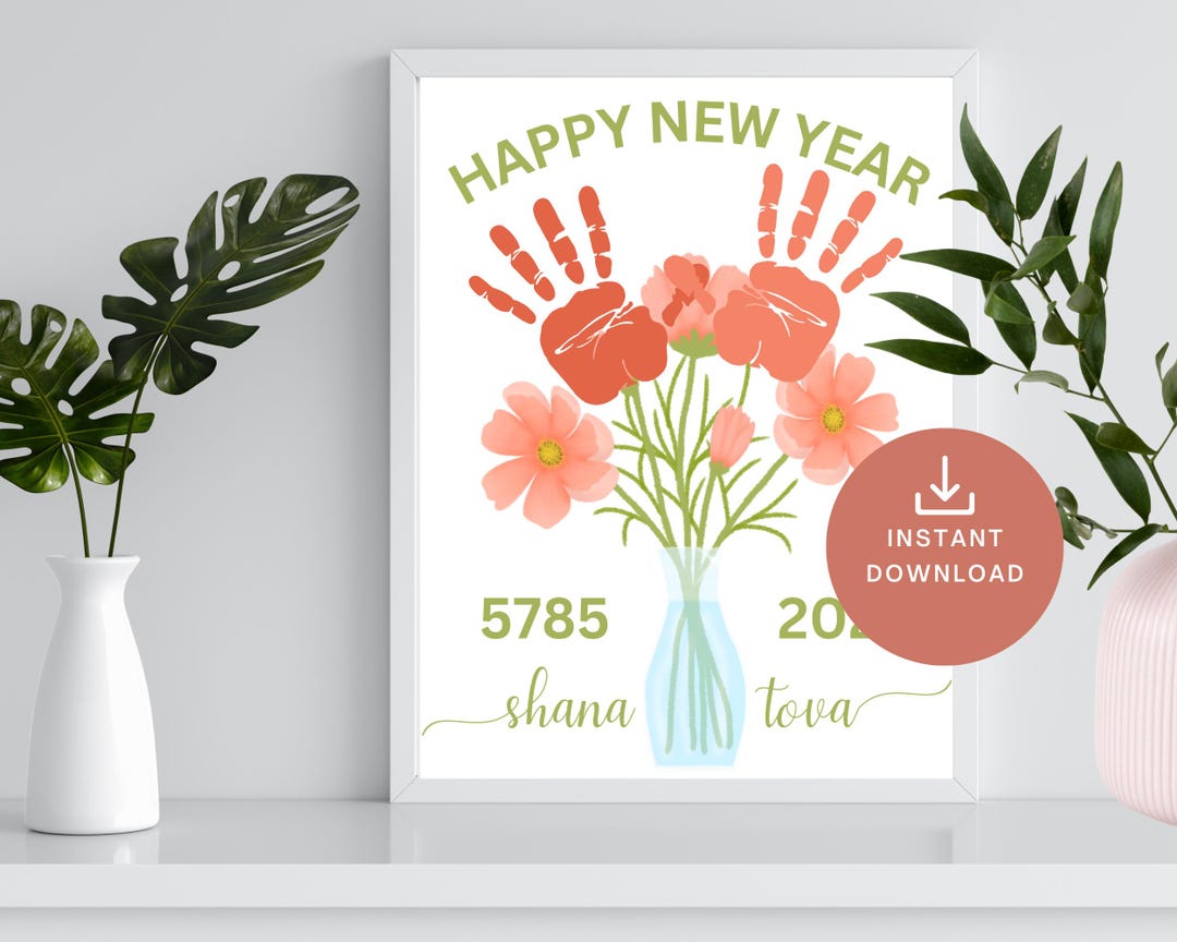 Rosh Hashanah Handprint Art, Shana Tova, Rosh Hashanah Activity for ...