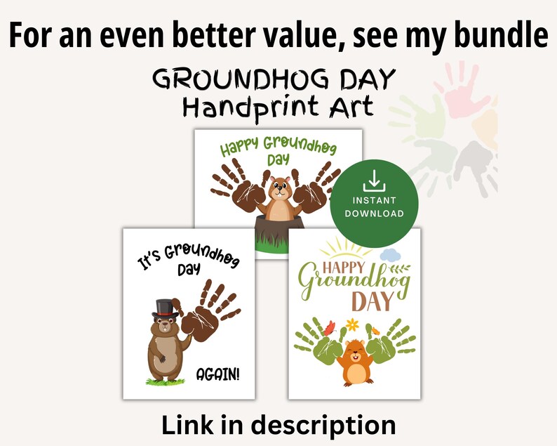 Groundhog Day Handprint Craft,handprint Keepsake, Daycare Activity ...