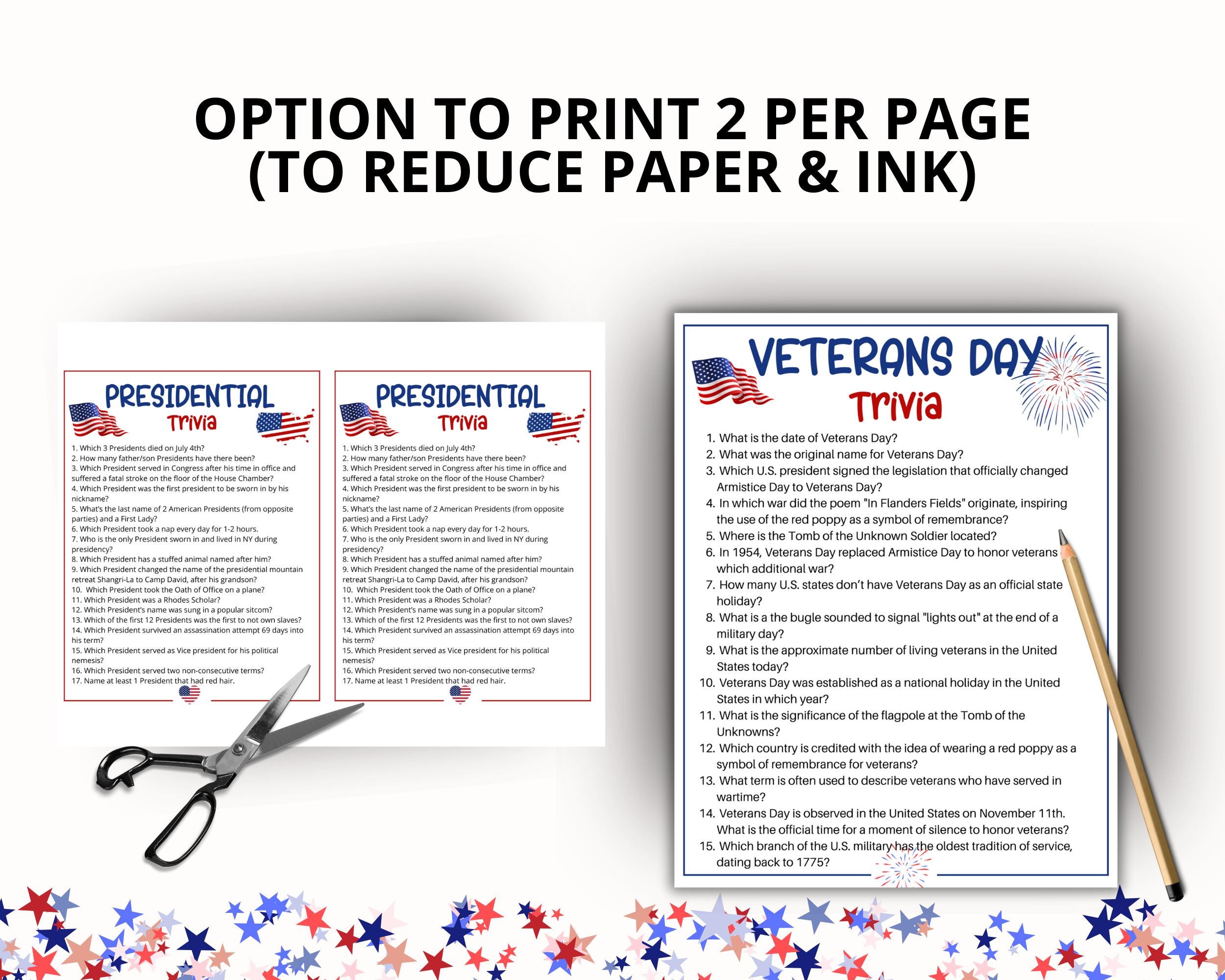 Veterans Day Game Bundle,veterans Day Trivia,patriotic Songs Game ...