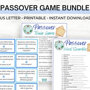 Passover Game Bundle Jewish Games Passover Holiday Passover - Etsy