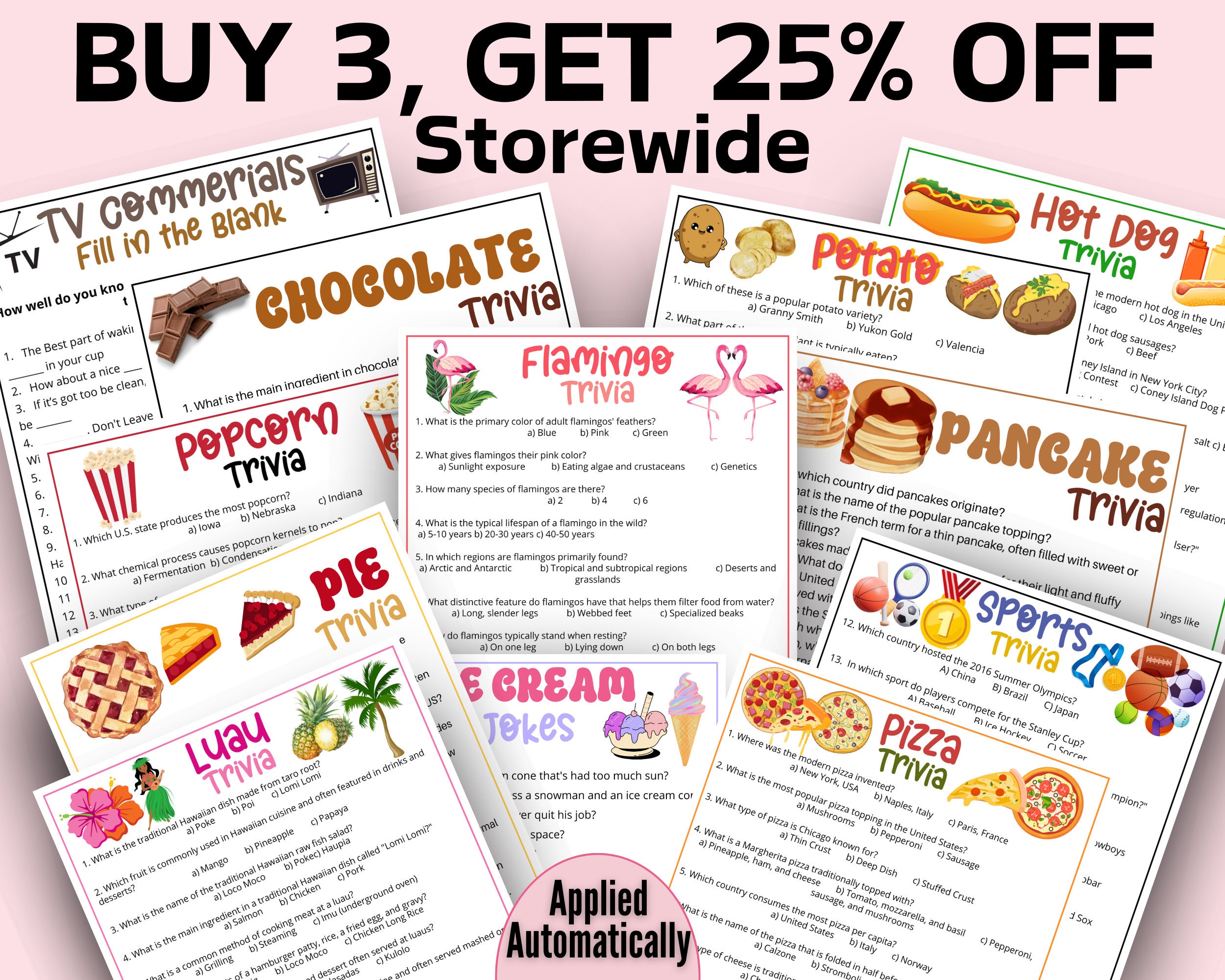 Potato Trivia Game,printable Potato Bar Game for Kids & Adults ...