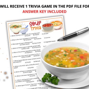 Soup Trivia Game, Printable Soup Cook-off Game for Kids & Adults, Soup ...