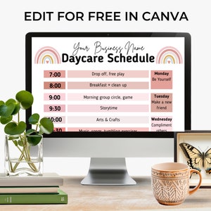 EDITABLE Daily Daycare Schedule, Childcare Daily Routine, Daily Routine ...