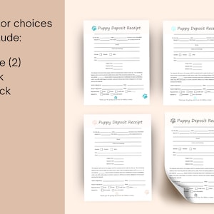 Puppy Deposit Receipt, Dog Breeder Forms, Best Selling Puppy Deposit ...