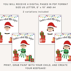 Christmas Handprint Craft, Santa's Elf, Santa's Little Helper ...