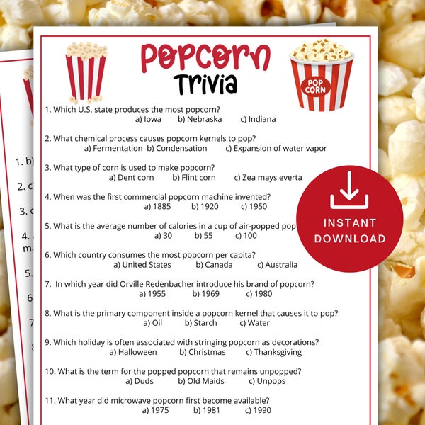 Movie Trivia Game Printable - Etsy