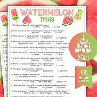 Lemon Trivia Game, Summer Lemonade Trivia Quiz, Summer Birthday Party ...