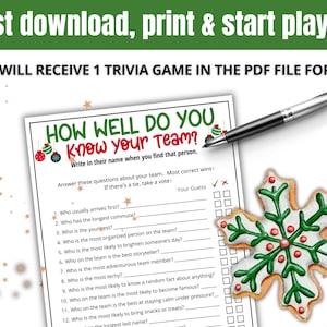 Christmas Team Building Games, How Well Do You Know Your Team, Coworker ...