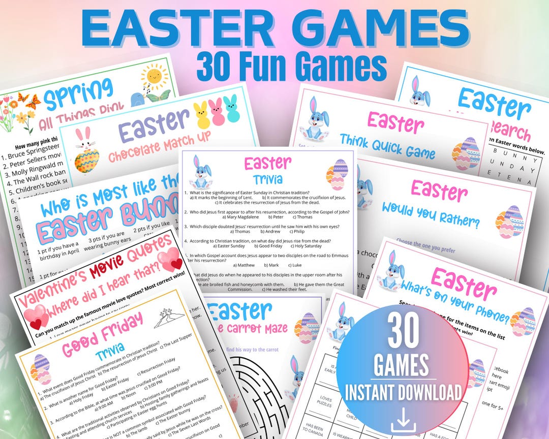 Easter Game Bundle, Holy Week Trivia Games,spring Easter Trivia Quiz ...