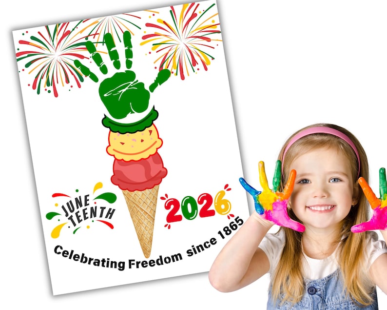 Juneteenth Handprint Art, Freedom Activity, Handprint Art, Handprint ...