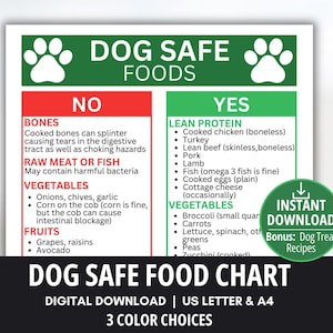Dog Safe Food List, Safe & Unsafe Food Chart for Puppies and Dogs ...