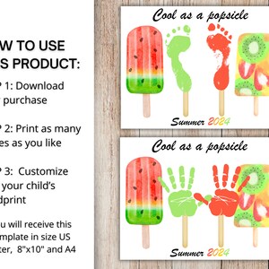 Popsicle Handprint Craft for Kids, Summer Craft, Handprint Art ...