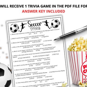 Soccer Trivia Game, Sports Team Trivia, Summer and Fall Sports, Family ...