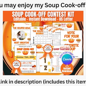 Soup Trivia Game, Printable Soup Cook-off Game for Kids & Adults, Soup ...