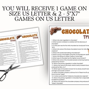 Chocolate Game Bundle, 8 Games, Valentine's Games, Baby Shower Games ...