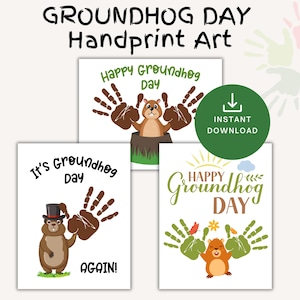 Groundhog Day Handprint Craft Bundle, Handprint Keepsake, Daycare ...