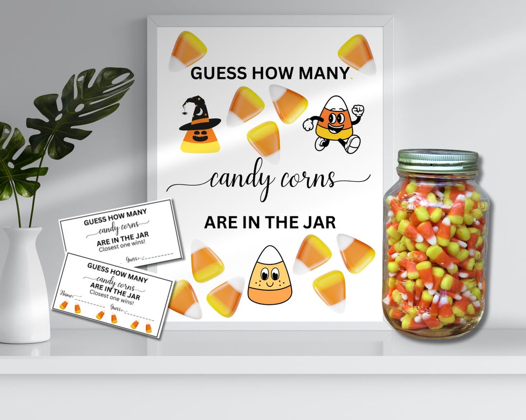 Guess How Many Candy Corns in the Jar,halloween Candy Corn,fall Party ...