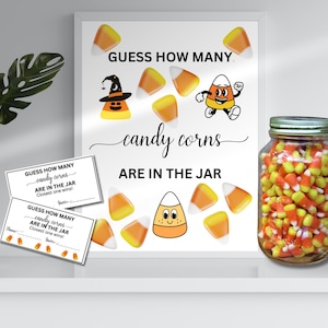 Guess How Many Candy Corns in the Jar,halloween Candy Corn,fall Party ...