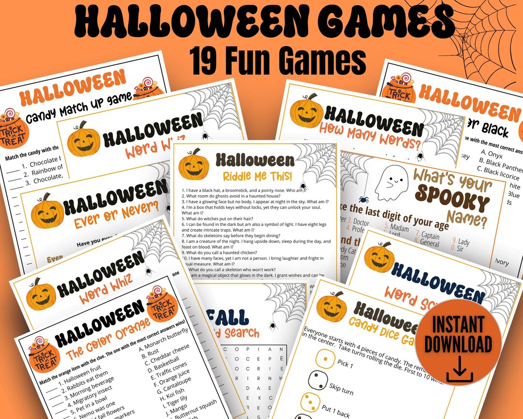Halloween Games, Halloween Party Game Bundle, Classroom Halloween ...