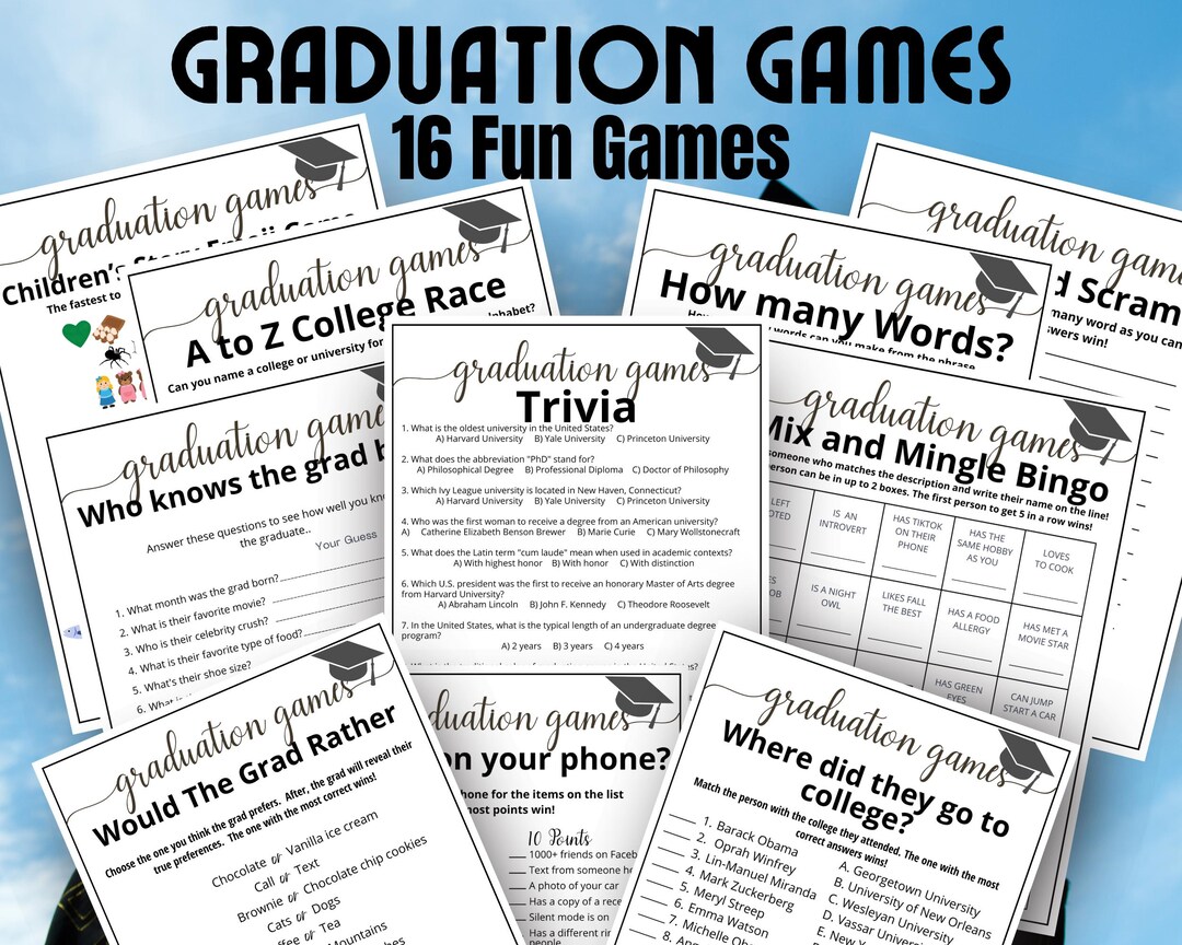 2026 Graduation Party Games, Graduation Games, Grad Party Games ...