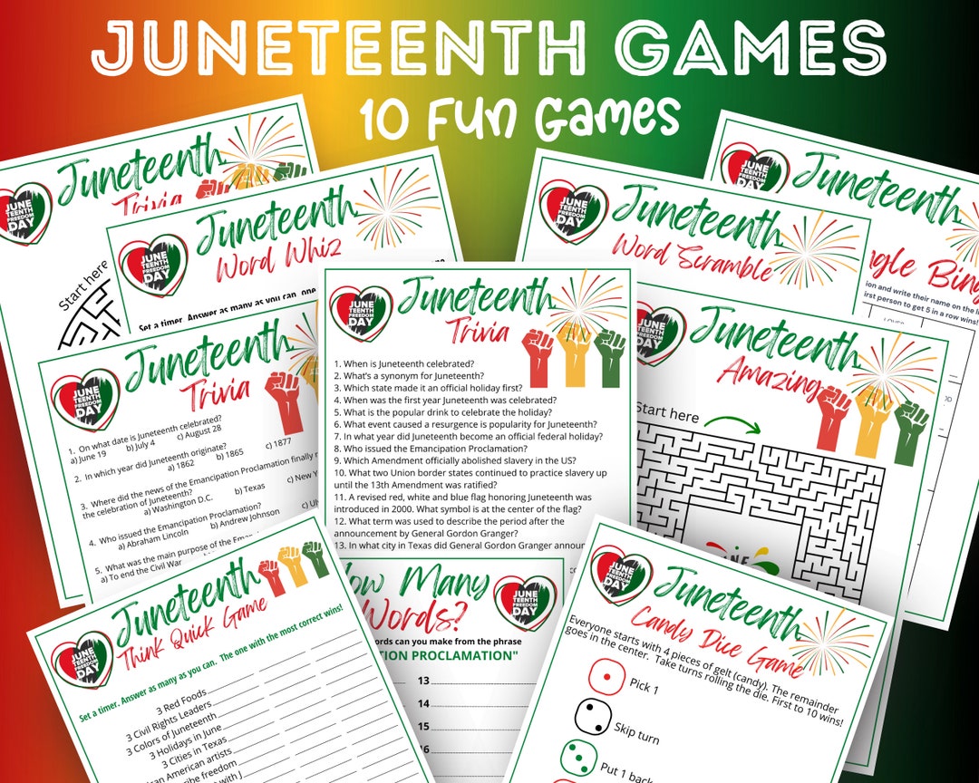 Juneteenth Game Bundle, Juneteenth Trivia Game, Juneteenth Games ...