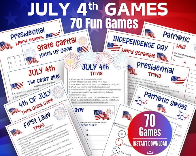 Red, White, and Blue Game, 4th of July Game, Patriotic Game ...