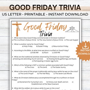 Good Friday Trivia Game, Holy Week Game Quiz, Multiple Choice Religious ...