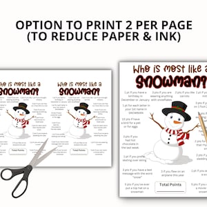 Who is Most Like a Snowman, Snow Day Trivia Game, Christmas Party Game ...