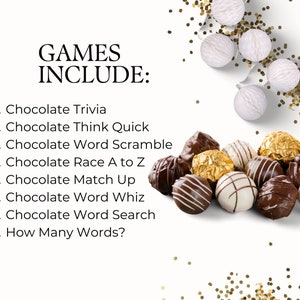 Chocolate Game Bundle, 8 Games, Valentine's Games, Baby Shower Games ...