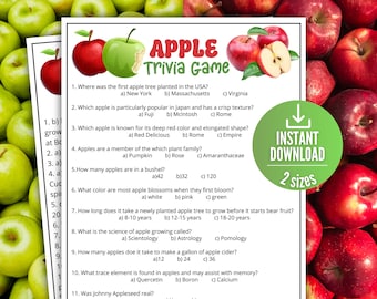 Apple Trivia Game, Fall Trivia Game, Halloween Party Game, Autumn ...