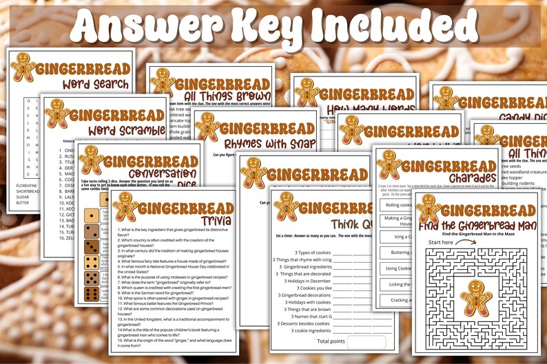 Gingerbread Game Bundle,27 Games,christmas Games,friendsmas Printable ...