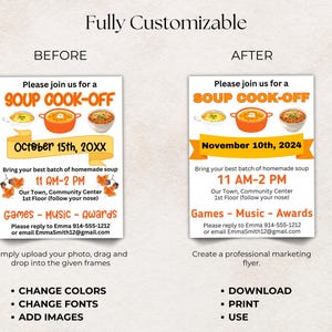 Editable Soup Cook-off Flyer, Fall Work Competition, Winter Soup ...