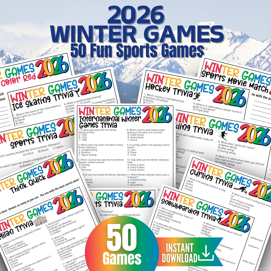 2026 Winter Games Trivia Bundle,fun Activity for International Winter ...