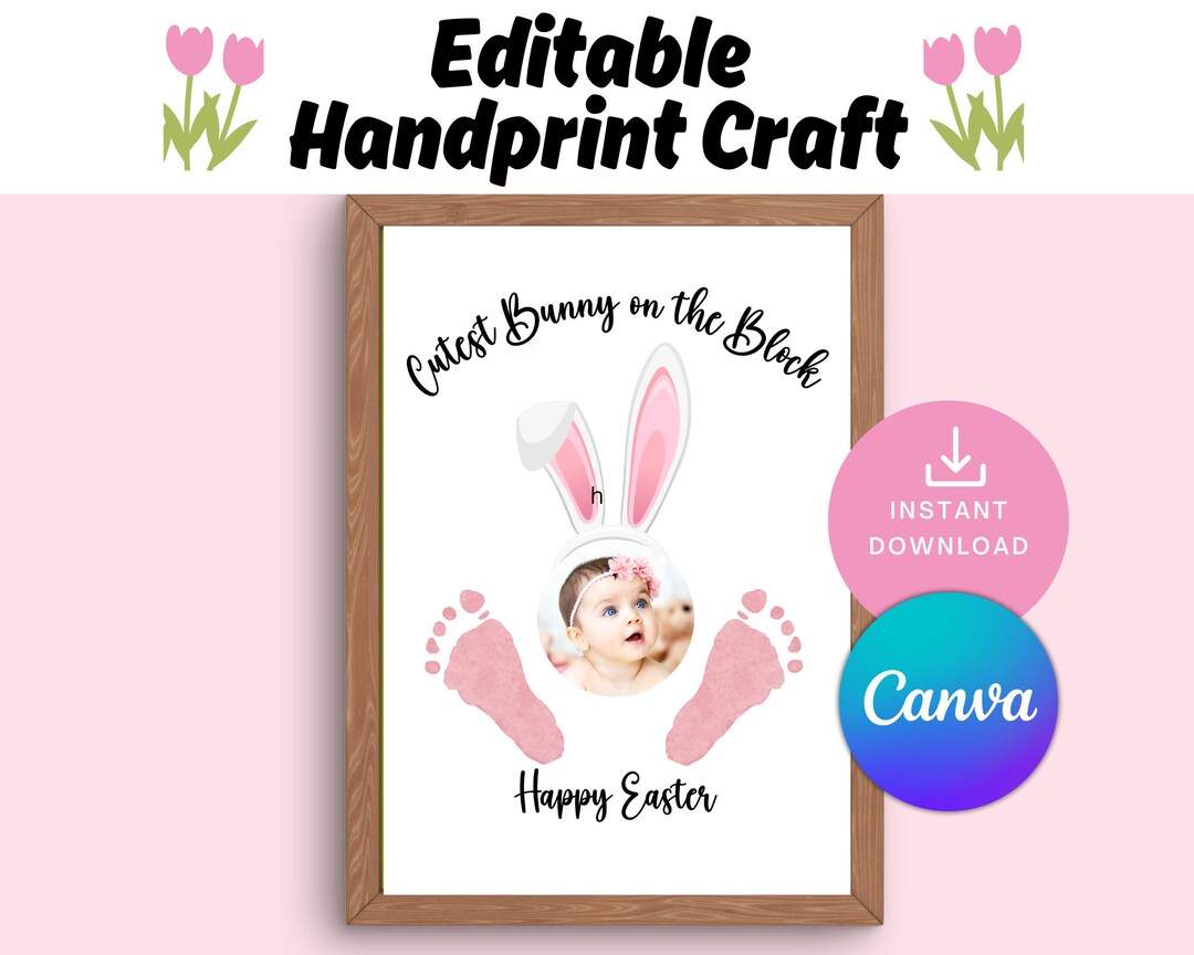 Editable Easter Handprint Craft, Cutest Bunny on the Block , Handprint ...