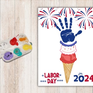 Labor Day Handprint Art, Labor Day Activity, Handprint Art, Handprint ...