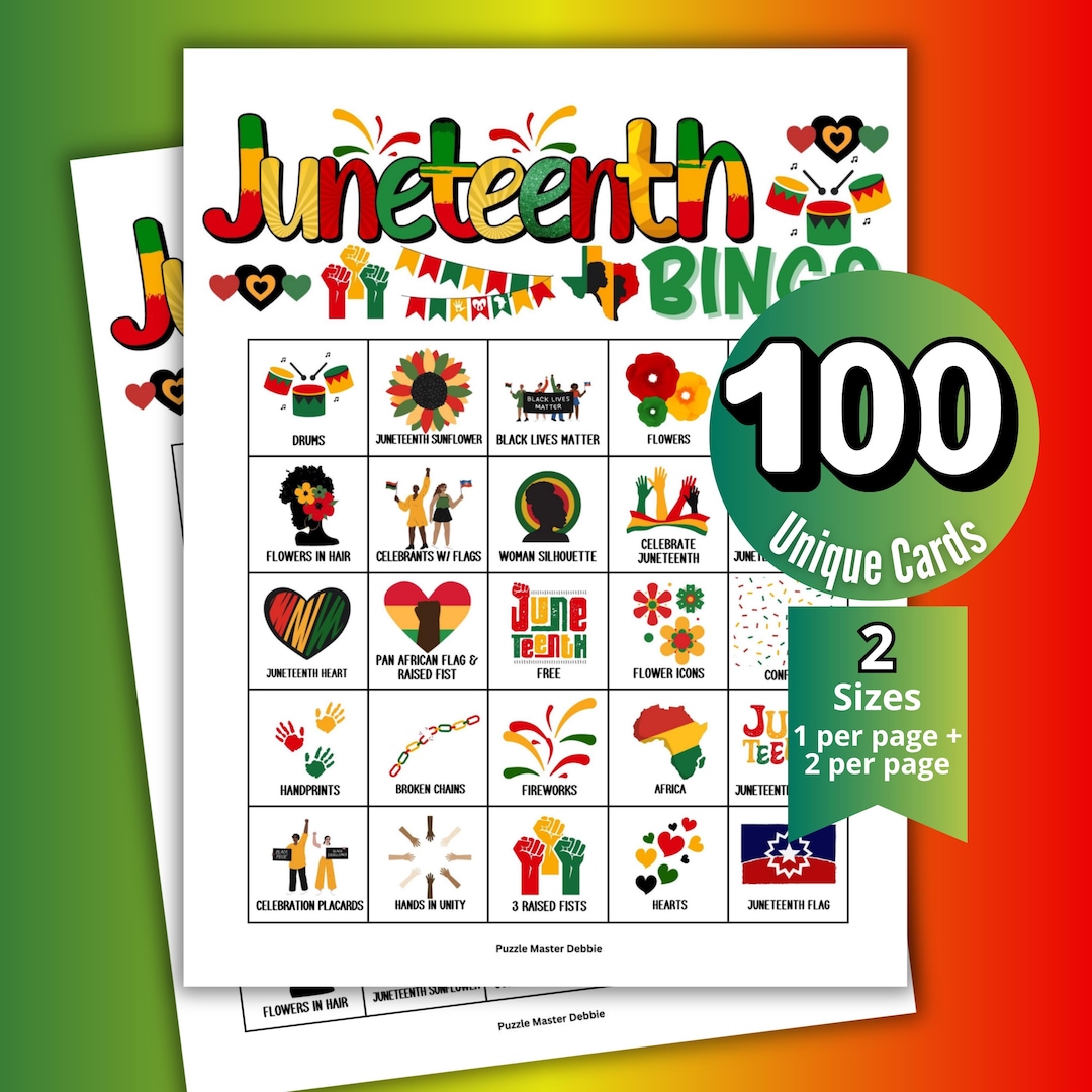 Juneteenth Bingo Game,black Culture Games,african American Celebration ...