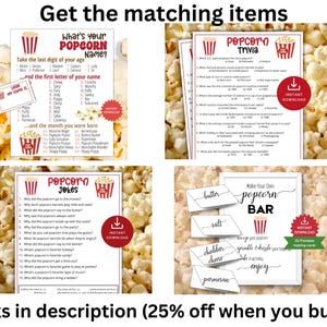 Popcorn Trivia Game, Printable Popcorn Game for Kids & Adults, Popcorn ...
