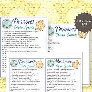 Passover Trivia Game, Jewish Games, Passover Holiday, Passover Games ...