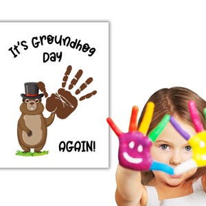 Groundhog Day Handprint Craft,handprint Keepsake, Daycare Activity ...