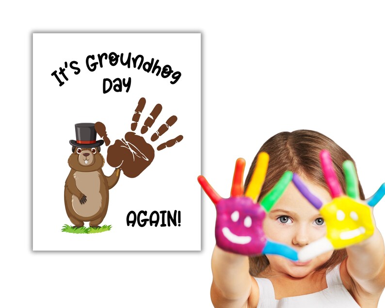 Groundhog Day Handprint Craft,handprint Keepsake, Daycare Activity ...