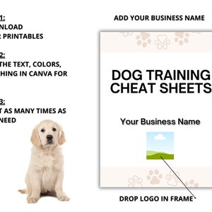 Editable Dog Training Cheat Sheets for Breeders, Dog Training Handbook ...