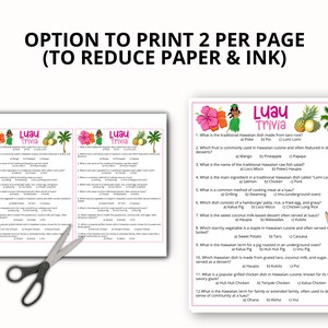 Luau Trivia Game, Printable Hawaiian Game for Kids & Adults,tropical ...