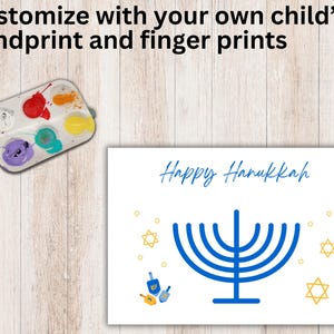 Hanukkah Craft for Kids, Fingerprint Craft, Menorah Candles, Handprint ...