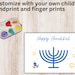 Hanukkah Craft for Kids, Fingerprint Craft, Menorah Candles, Handprint ...