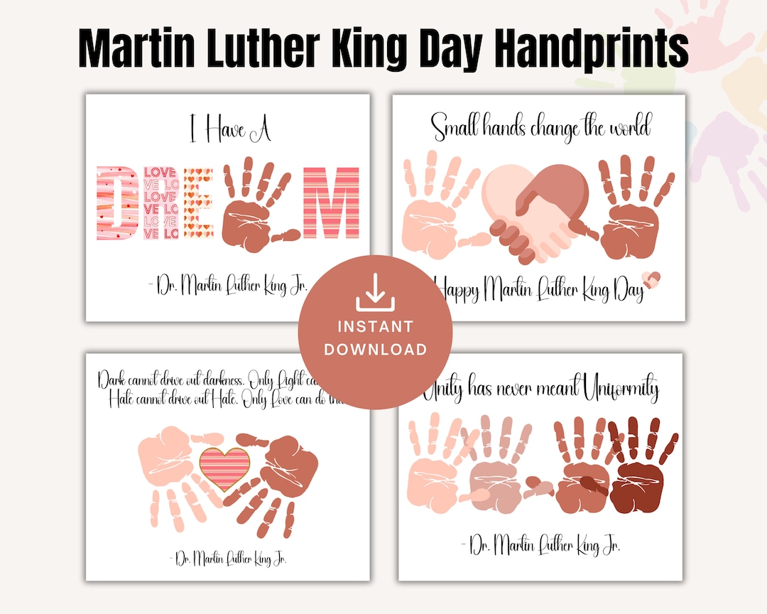 Martin Luther King Day Handprint Craft, MLK Day Handprint Art Bundle ...