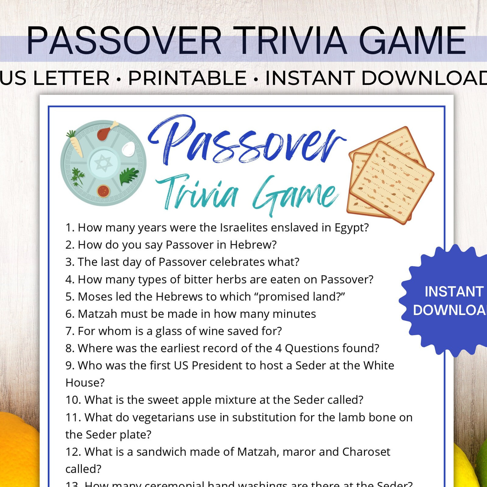 Passover Trivia Game, Jewish Games, Passover Holiday, Passover Games ...