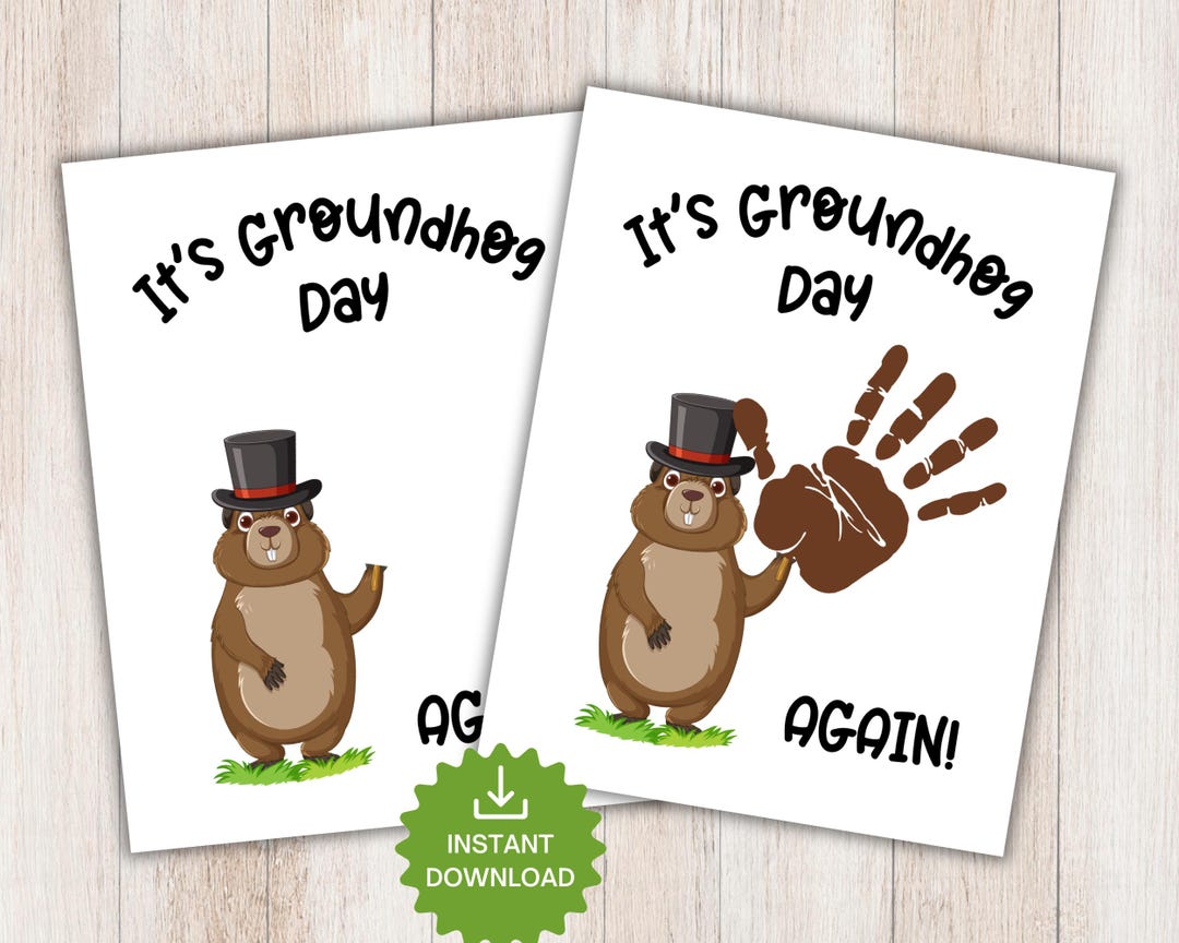 Groundhog Day Handprint Craft,handprint Keepsake, Daycare Activity ...