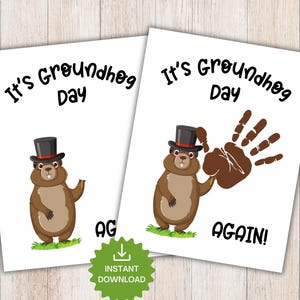 Groundhog Day Handprint Craft,handprint Keepsake, Daycare Activity ...